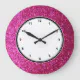 Faux Hot Pink Glitter wall clock | Zazzle