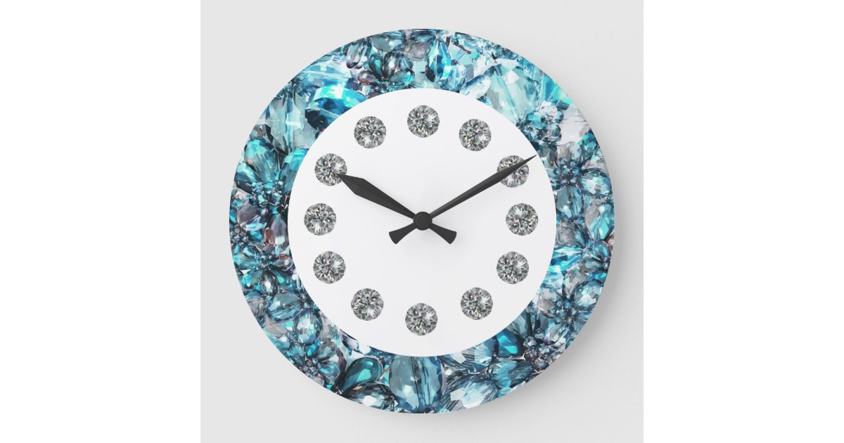 Faux Jewel Bling Wall Clock | Zazzle