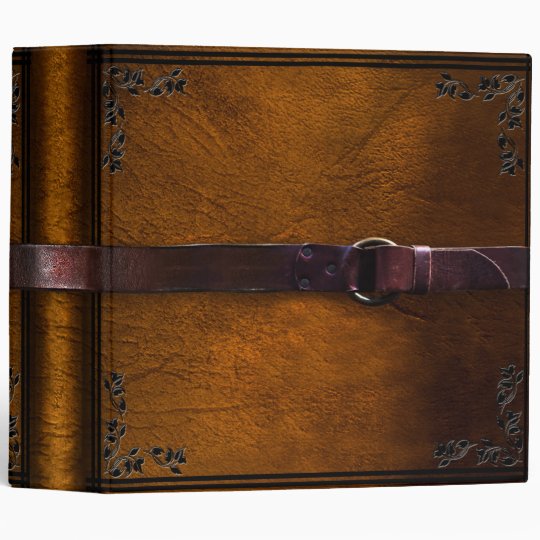 Faux Leather & Belt Brown Leather Binder | Zazzle.com