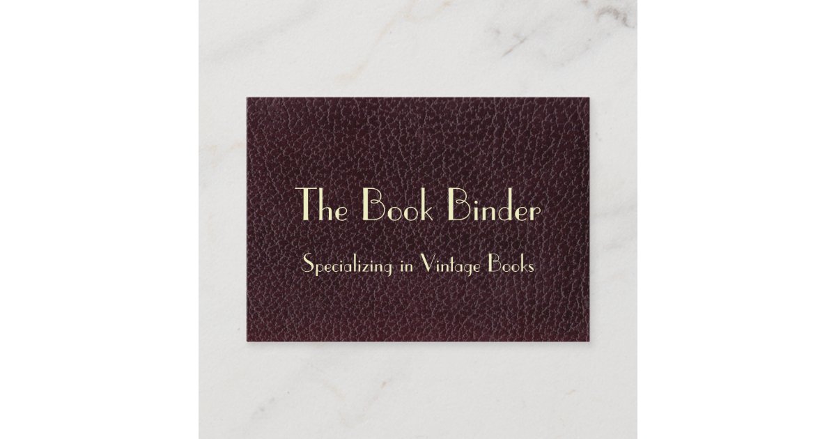 Faux Leather Book Cover Business Card | Zazzle