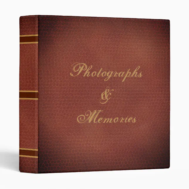 Faux Leather Elegant Photo Album Library Book 3 Ring Binder | Zazzle