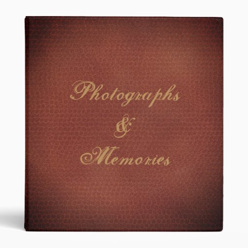 Faux Leather Elegant Photo Album Library Book 3 Ring Binder | Zazzle