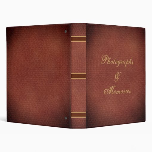 Faux Leather Elegant Photo Album Library Book 3 Ring Binder | Zazzle