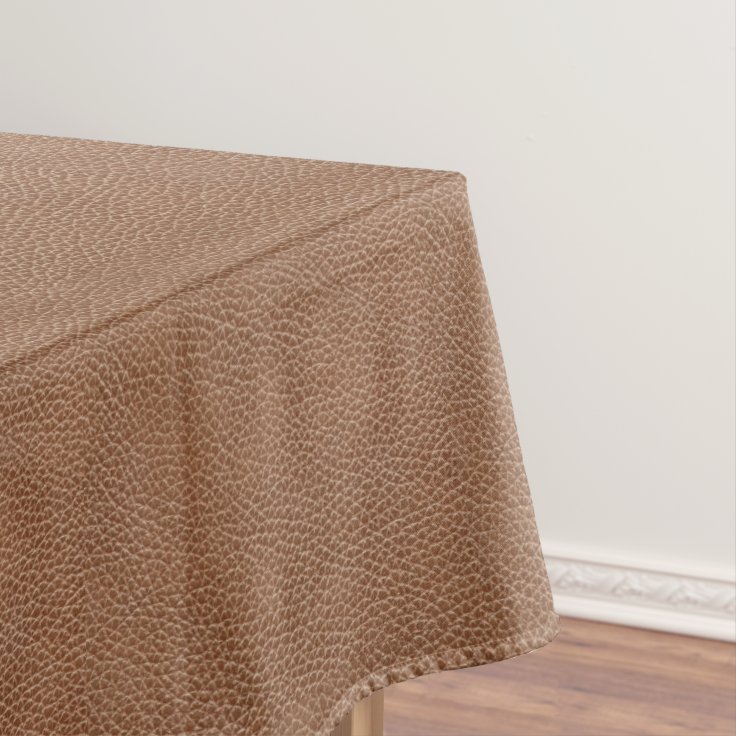Faux Leather Natural Brown Tablecloth | Zazzle