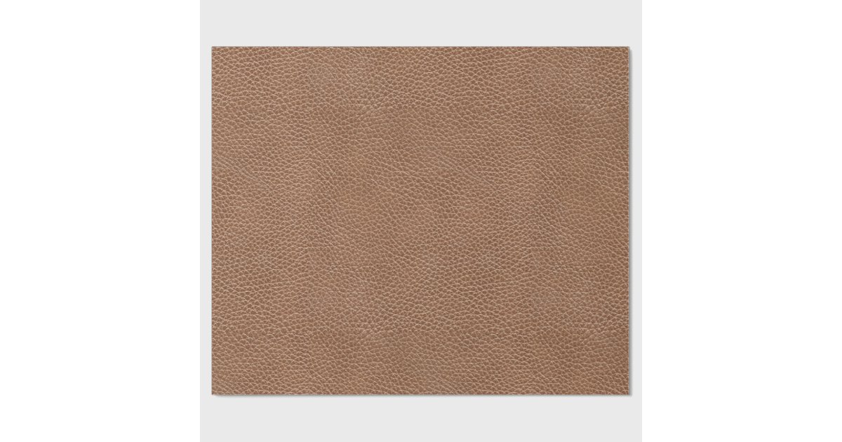 Faux Leather Natural Brown Wrapping Paper | Zazzle
