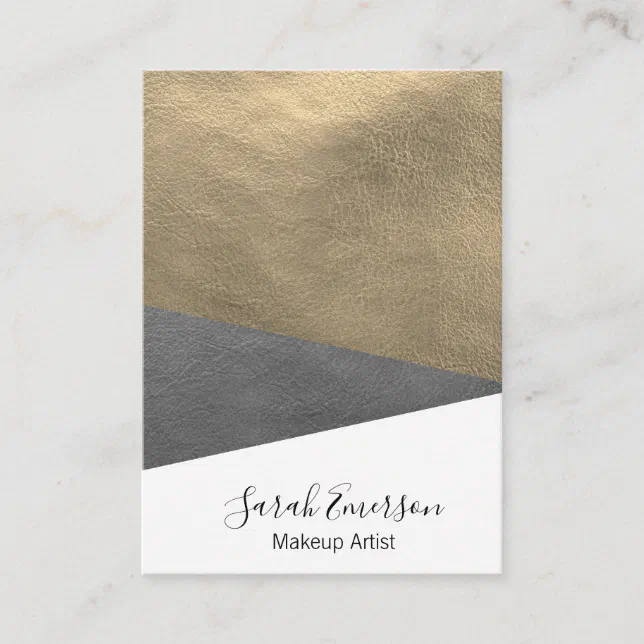 Faux Leather Print Business Card | Zazzle