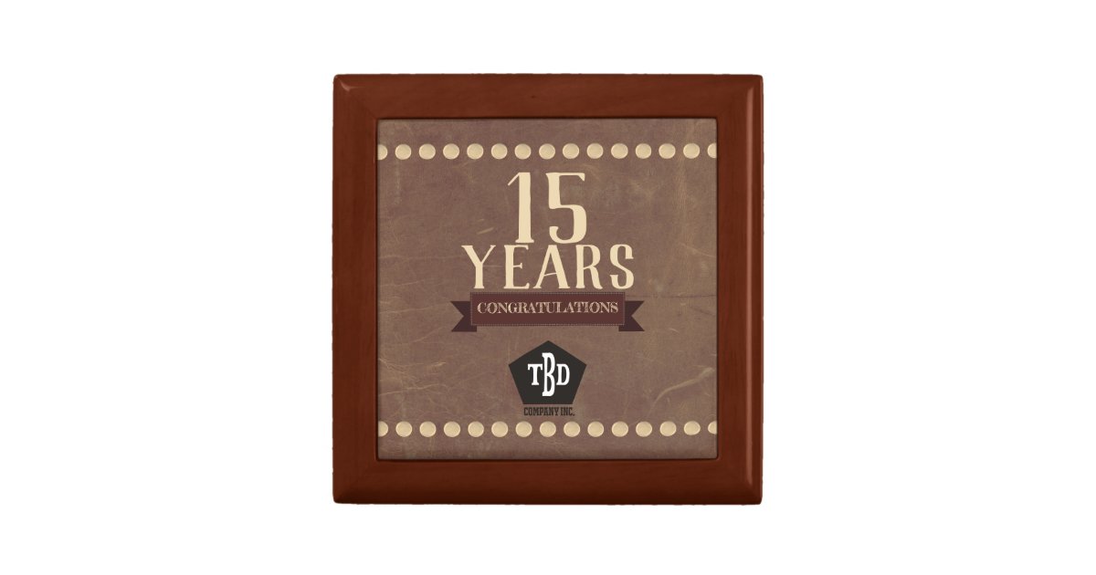 Faux leather universal employee anniversary box | Zazzle