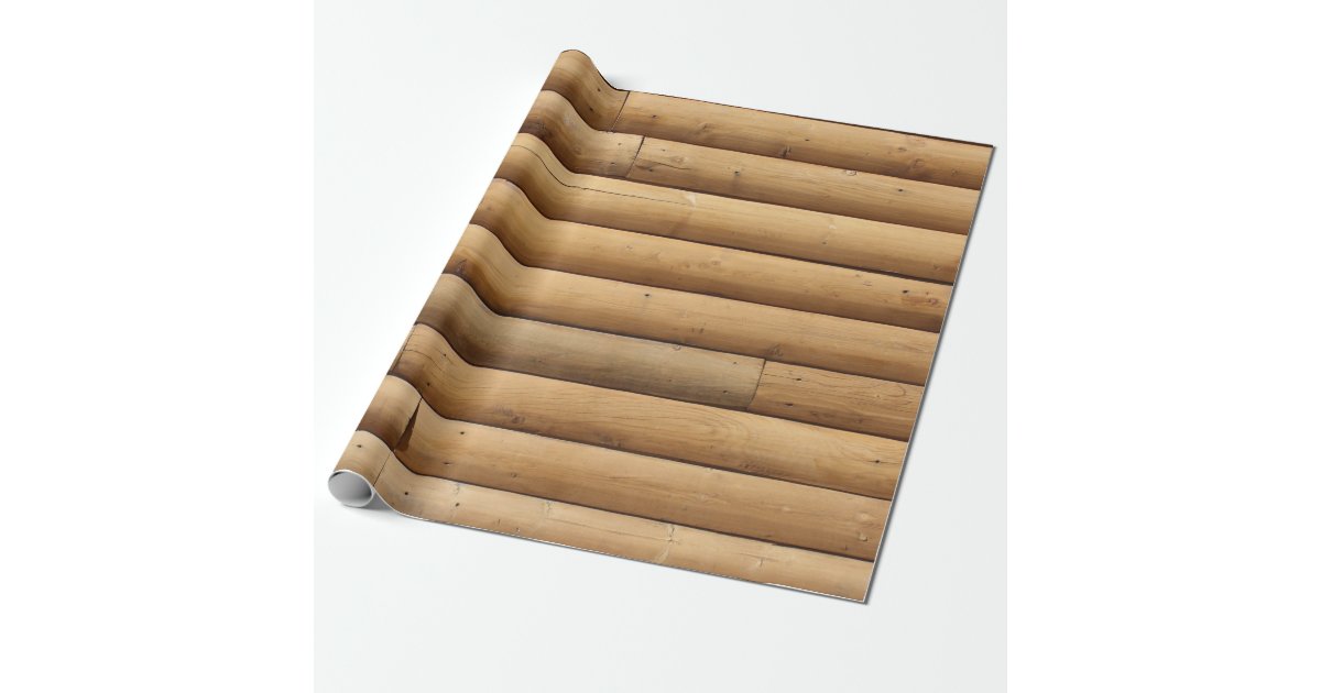 Faux Log Cabin Siding Wrapping Paper | Zazzle