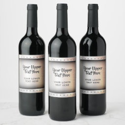 Faux Metal custom text wine labels | Zazzle