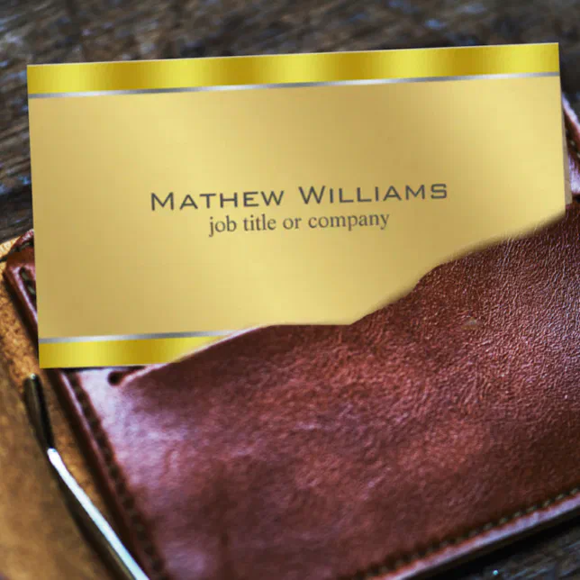 Faux Metallic Gold QR Code Minimalist Business Card | Zazzle