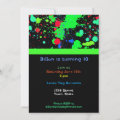 Faux Neon Paint Ball Splatter, Birthday Party Invitation | Zazzle
