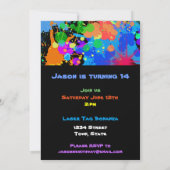 Faux Neon, Paint Splatter, Birthday Invitation | Zazzle