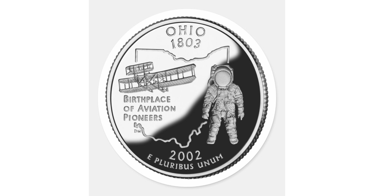 Faux Ohio State Quarter Classic Round Sticker | Zazzle