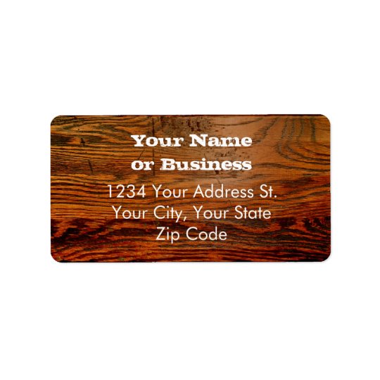 Faux Oiled Wood Plank Personalized Custom Label | Zazzle.com