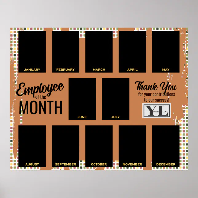 Faux paint photo employee of the month recognition poster | Zazzle