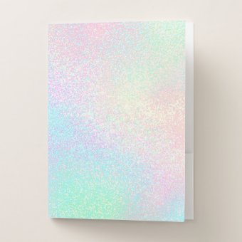 faux pastel rainbow glitter pocket folder | Zazzle