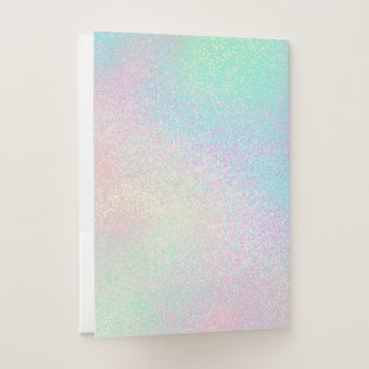 faux pastel rainbow glitter pocket folder | Zazzle