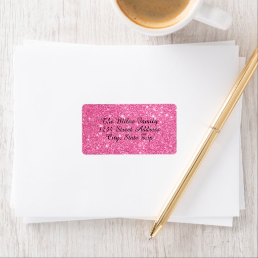 Faux Pink Glitter - Address Labels | Zazzle