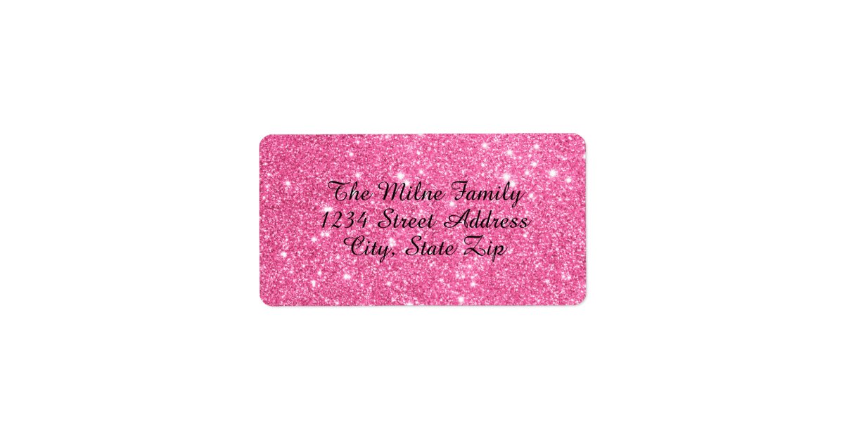 Faux Pink Glitter - Address Labels | Zazzle
