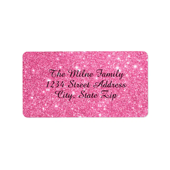 Faux Pink Glitter - Address Labels | Zazzle