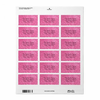 Faux Pink Glitter - Address Labels | Zazzle