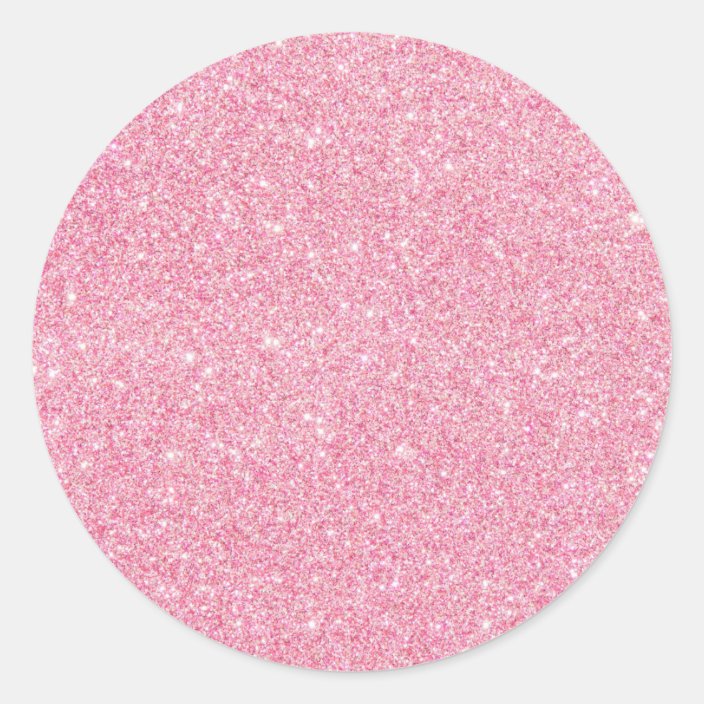 Faux Pink Glitter Custom Trendy Classic Round Sticker | Zazzle.com