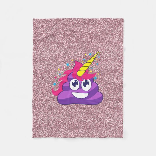 Faux Pink Glitter Emoji Unicorn Poop Blanket | Zazzle.com
