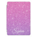 Faux Pink Lilac Glitter Monogram iPad Pro Cover | Zazzle