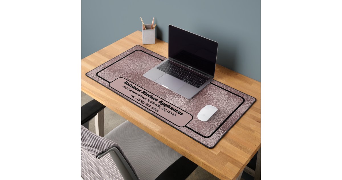 Faux Pink Metallic for her Business Desk Mat | Zazzle
