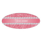 Pink Glitter and Silver Design Name Tag | Zazzle.com