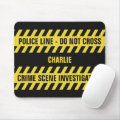 Faux Police Line custom text mousepad | Zazzle