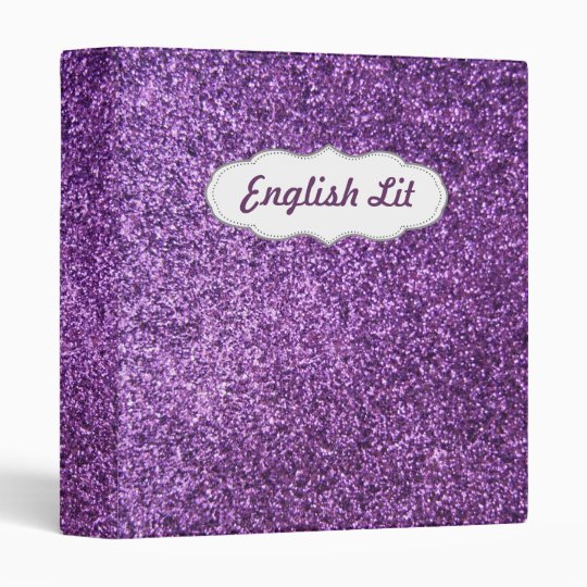 Faux Purple Glitter 3 Ring Binder | Zazzle.com