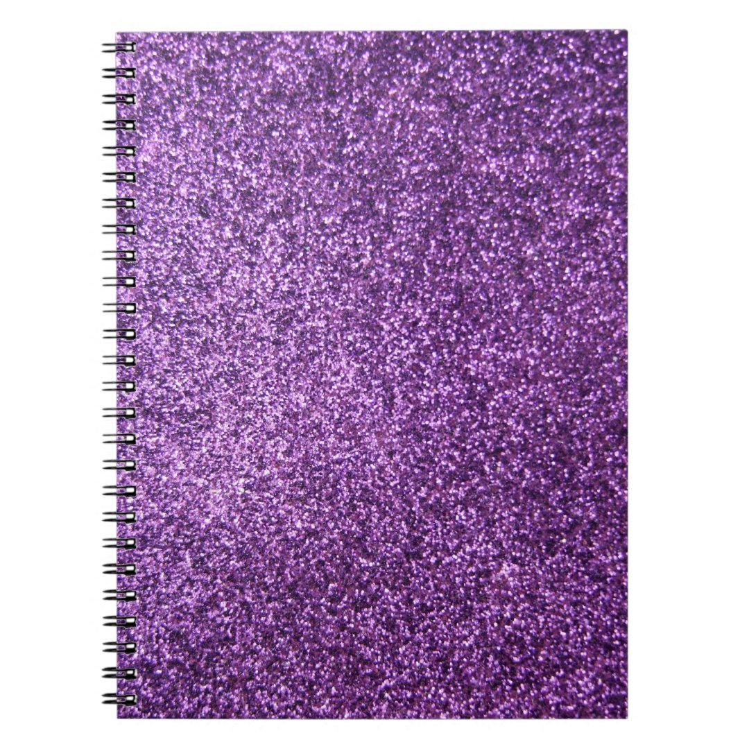 Faux Purple Glitter Notebook | Zazzle