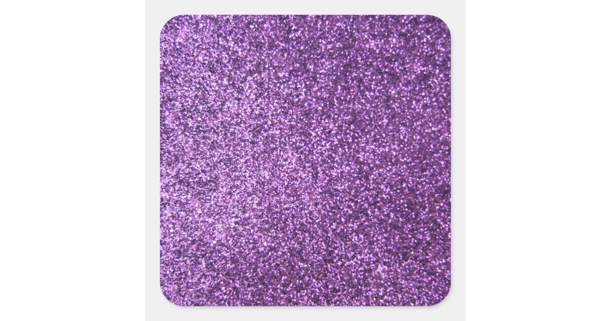 Faux Purple Glitter Square Sticker | Zazzle