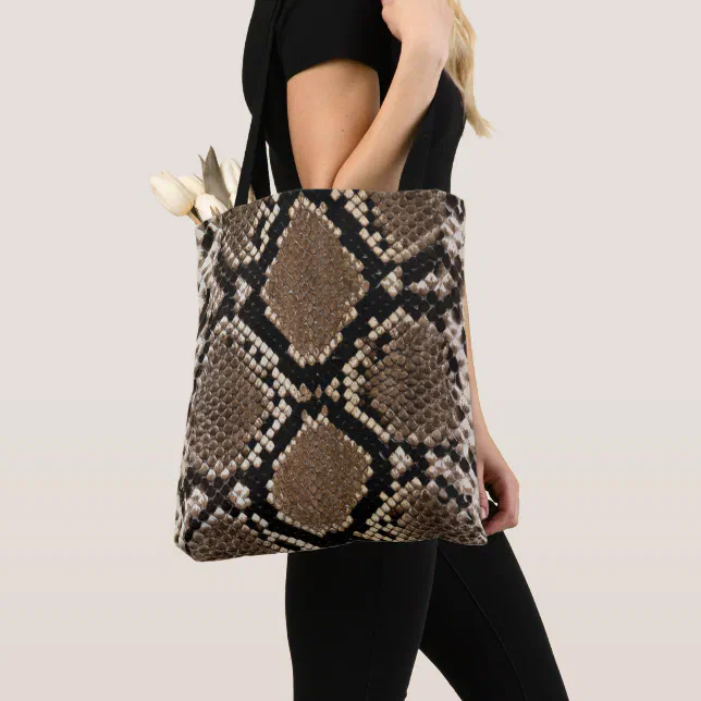 Faux Python Snake Skin All Over Print Tote Bag | Zazzle