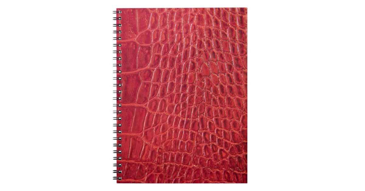 Faux red alligator leather notebook | Zazzle