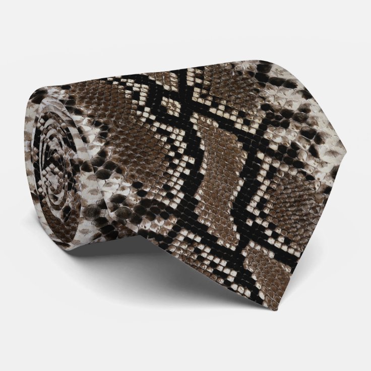 Faux Reticulated Python Snake Skin Men's Tie | Zazzle