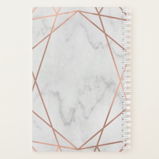 Faux Rose Gold Geometric | Marble Wedding Planner | Zazzle