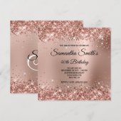 Faux Rose Gold Glitter Glam Gradient 40th Birthday Invitation | Zazzle