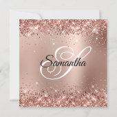 Faux Rose Gold Glitter Glam Gradient 40th Birthday Invitation | Zazzle