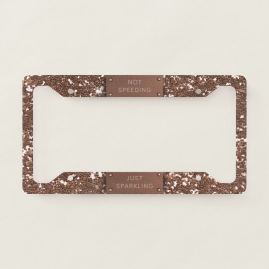 Faux Rose Gold Glitter License Plate Frame | Zazzle.com