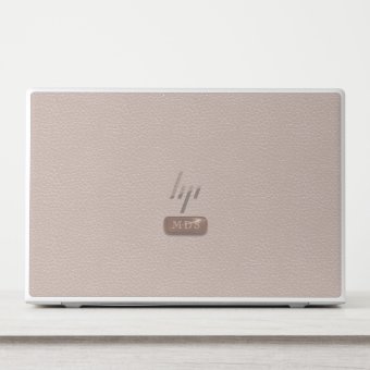 Faux Rose Gold Monogram Blush Pink HP Laptop Skin | Zazzle