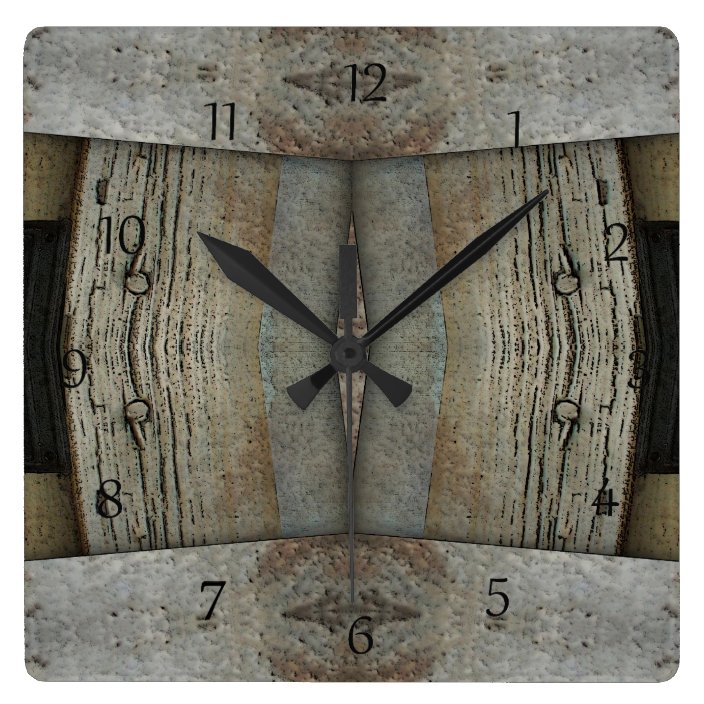 Faux Rusted Metal and Barn Wood Wall Clock | Zazzle.com