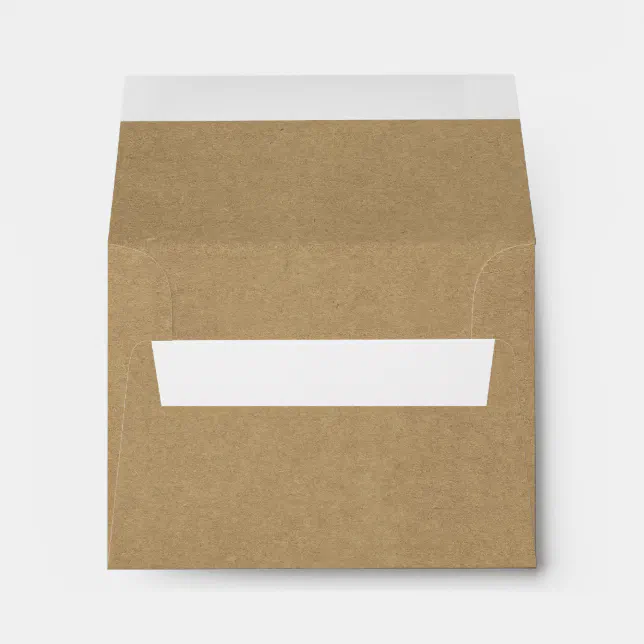 Faux Rustic Brown Kraft Pre-Printed Address RSVP Envelope | Zazzle