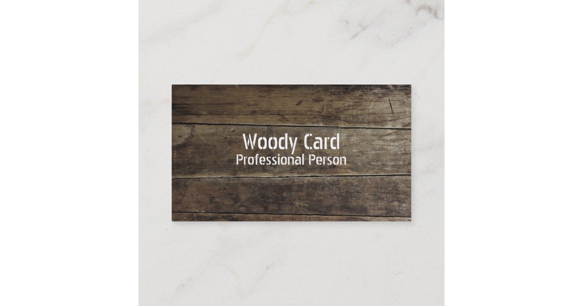 Faux Rustic Wood Business Card | Zazzle