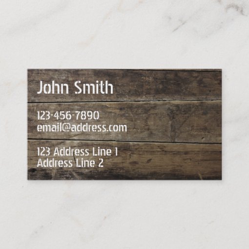 Faux Rustic Wood Business Card | Zazzle