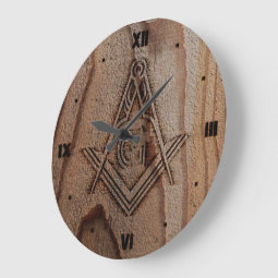 Faux Rustic Wood Masonic Clocks | Freemason Gifts | Zazzle