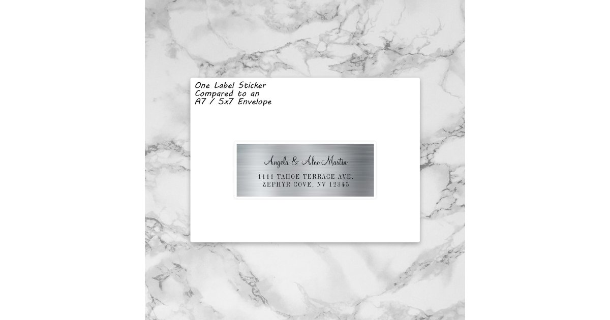 Faux Silver Foil Individual Wedding Address Labels | Zazzle