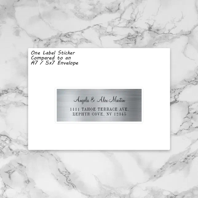 Faux Silver Foil Individual Wedding Address Labels | Zazzle