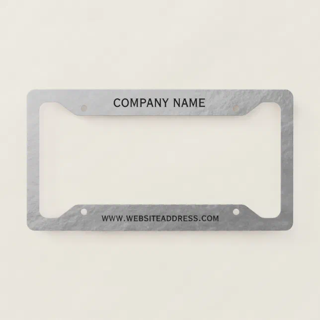 Faux Silver Foil Licence Plate Frame | Zazzle